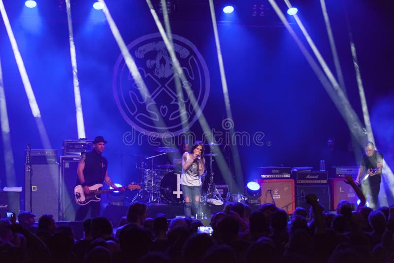 Rock Band Live Concert on Stage Editorial Image - Image of blue, live ...