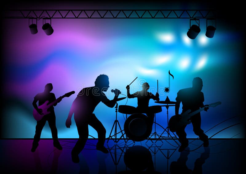 Rock Band Performance stock vector. Illustration of guitar - 7679623