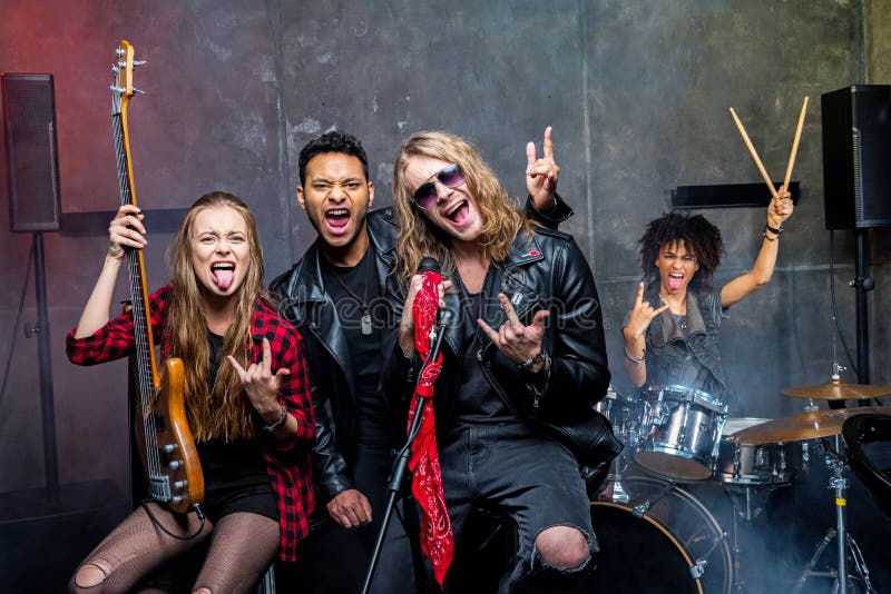 Band Posing stock photo. Image of buddies, relaxed, standing - 2522738