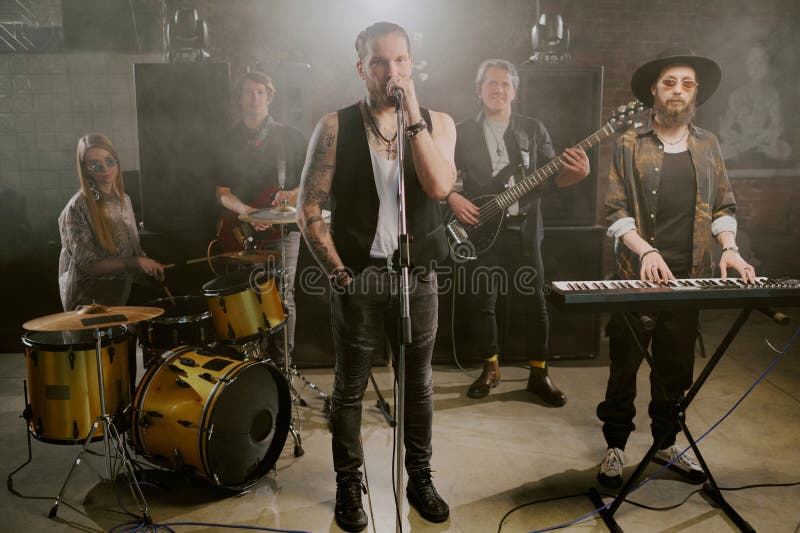 Rock Band Ready To Perform stock photo. Image of professional - 324018462