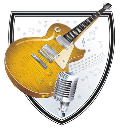 Rock-Band Sign stock vector. Illustration of ribbon, solo - 14187892