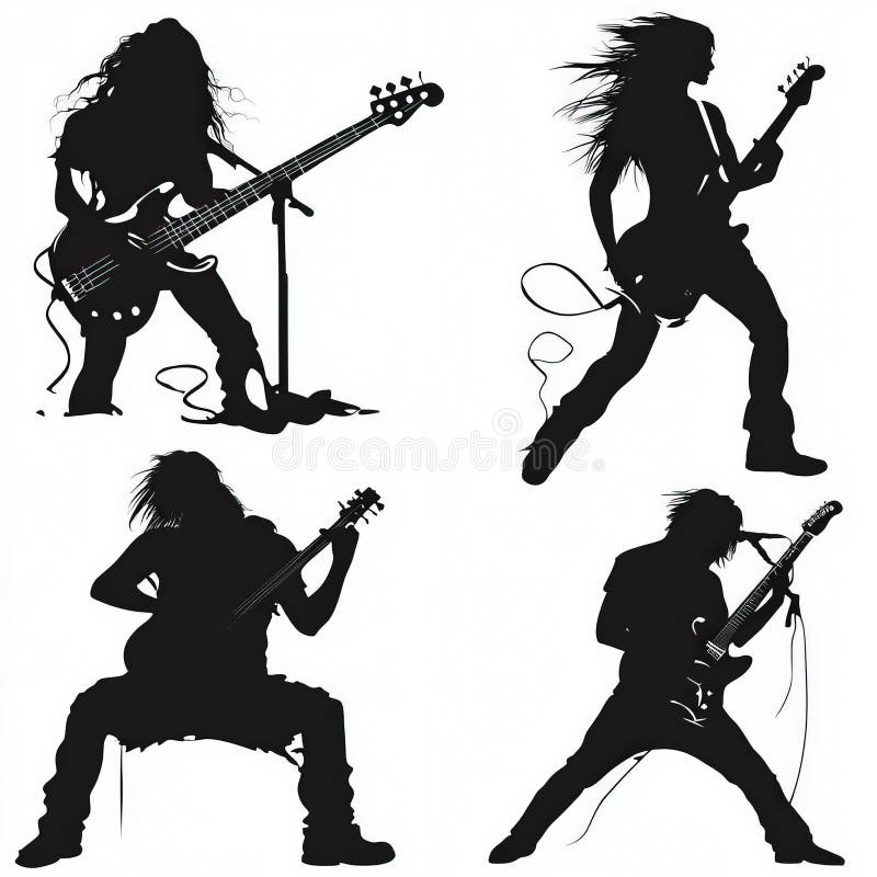 Rock Band Silhouette Stock Illustrations – 15,627 Rock Band Silhouette ...