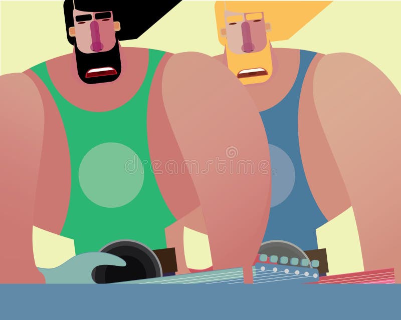 Rock band of two same men stock vector. Illustration of concert - 61467089