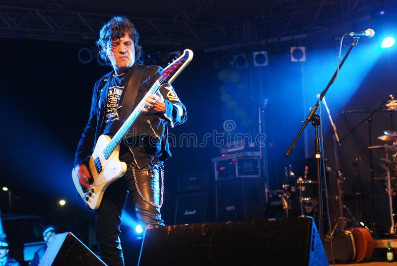 Rock bassist editorial stock photo. Image of microphone - 19393113