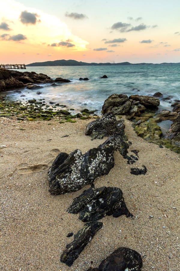 Rock on beach stock photo. Image of beauty, beach, queensland - 24630458