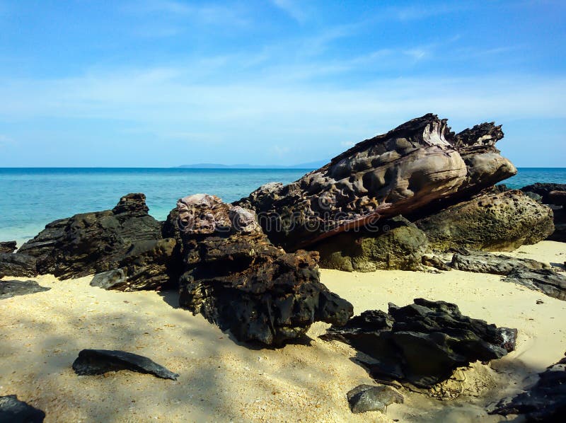 Rock on Beach at Koh Bulone,Thailand Stock Photo - Image of tropical ...