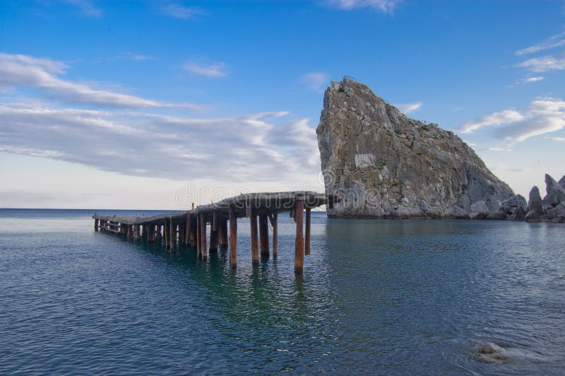 Rock and beach in Simeiz stock photo. Image of plain - 10785916