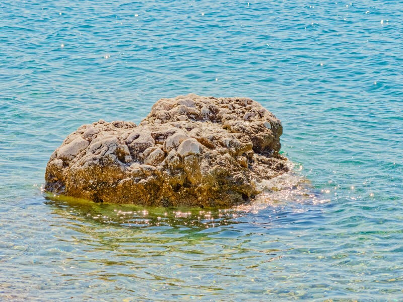 Rock on the Beach Tucepi Croatia Stock Photo - Image of surface ...