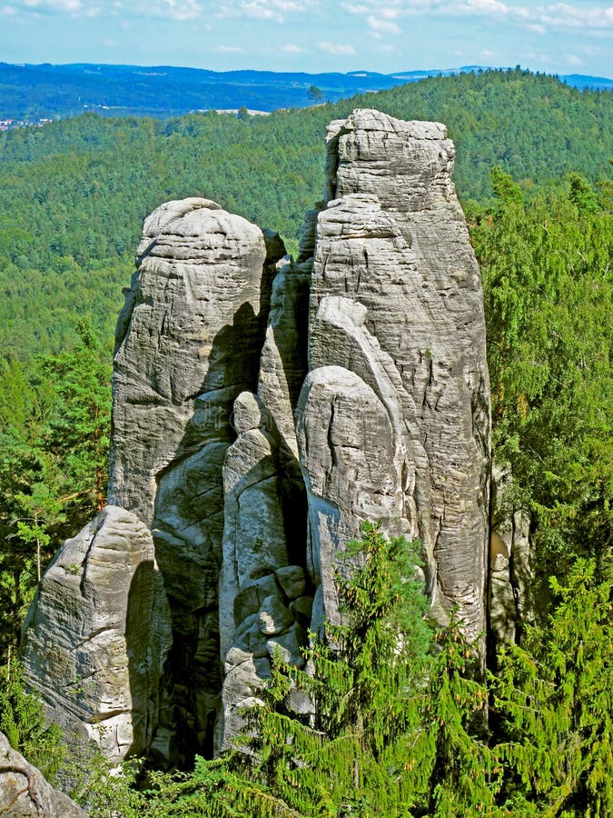 Beautiful Rock in Bohemian Paradise Stock Image - Image of country ...