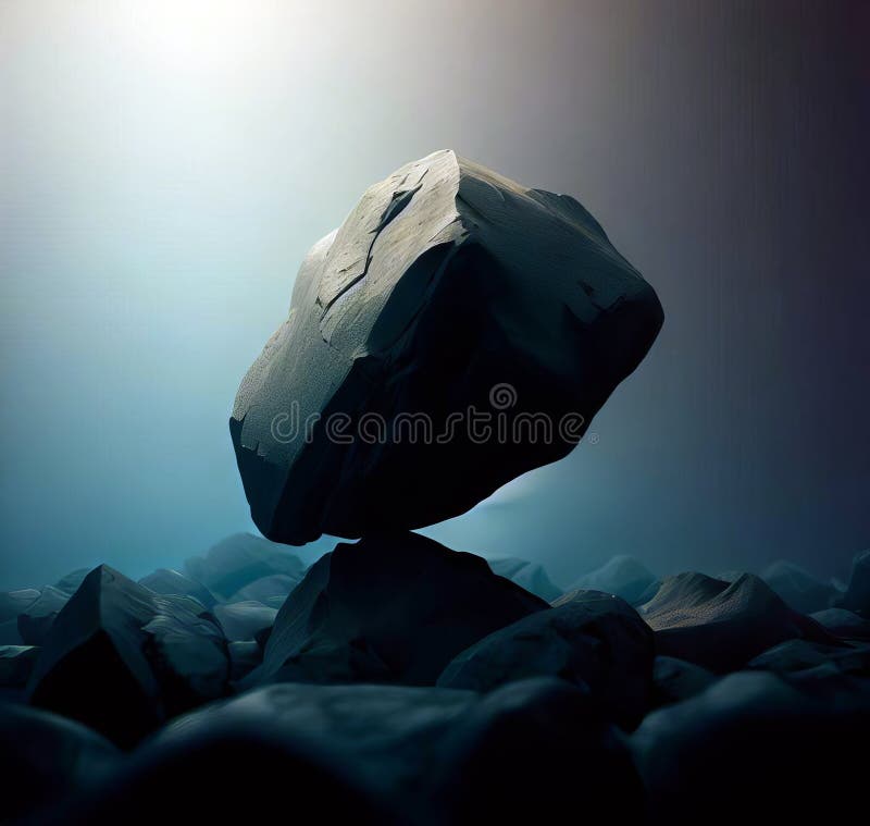 Solitary Rock and Boulder stock illustration. Illustration of stones ...
