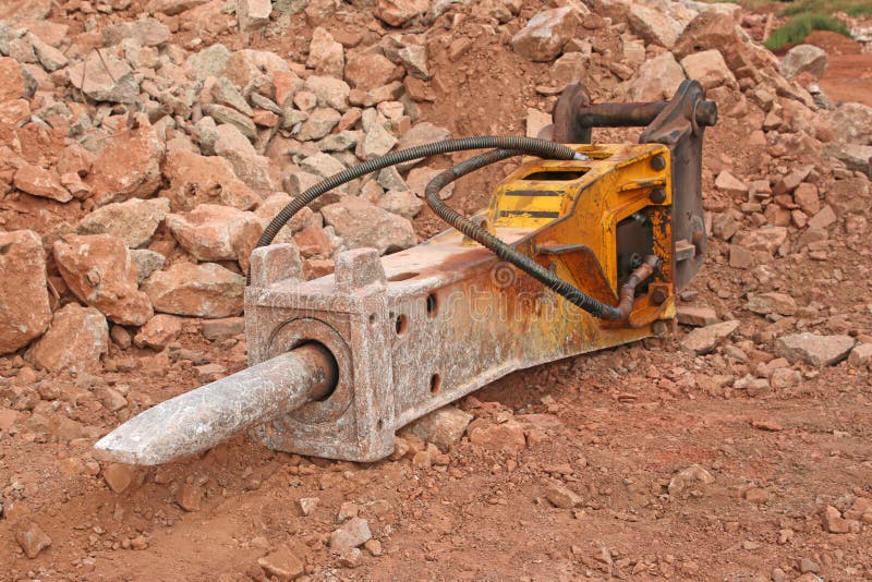 Rock Breaker attachment stock photo. Image of attachment - 123572916
