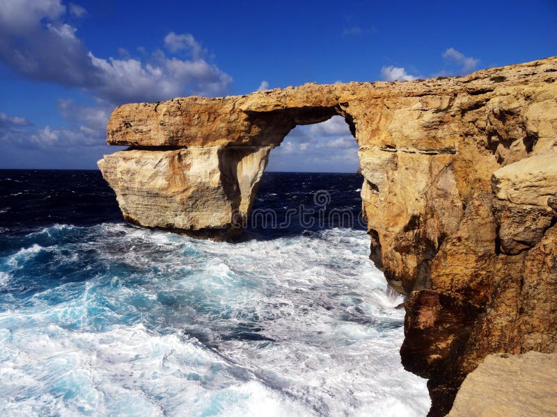 Rock bridge on the sea stock photo. Image of rock, foam - 86550580