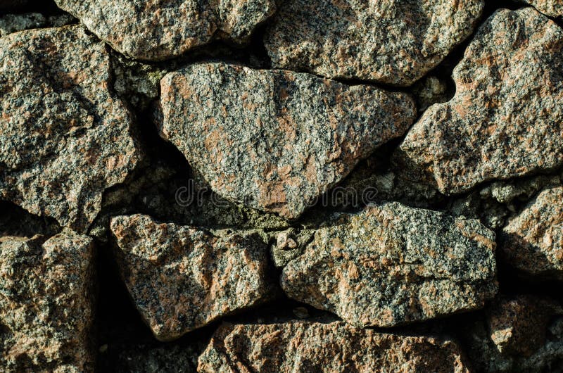 Rock. Broken Stones. Boulders. Granite. the Structure of the Stone ...