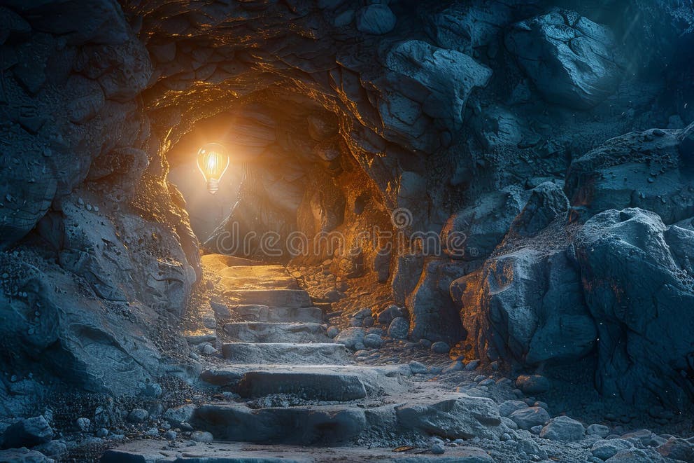 A Rock Cave with Exit Path and Sun Light, High Quality, High Resolution ...
