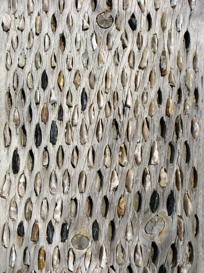 Rock Chips Inlaid in Wood. stock photo. Image of fragments - 57932198