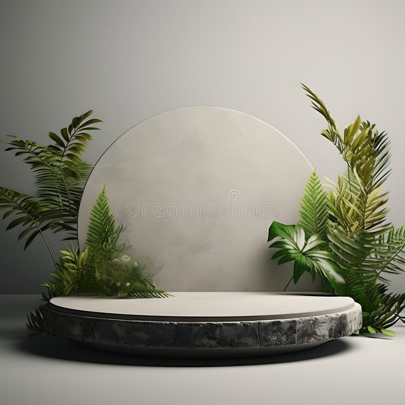 A Rock Circle Stage with a Stone Texture Background. Stock Illustration ...