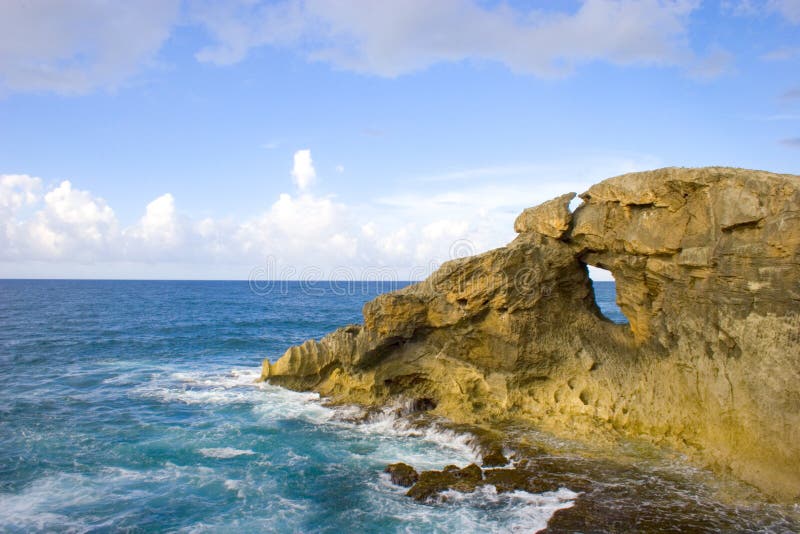 Rock Cliff stock photo. Image of brown, hole, atlantic - 1124718