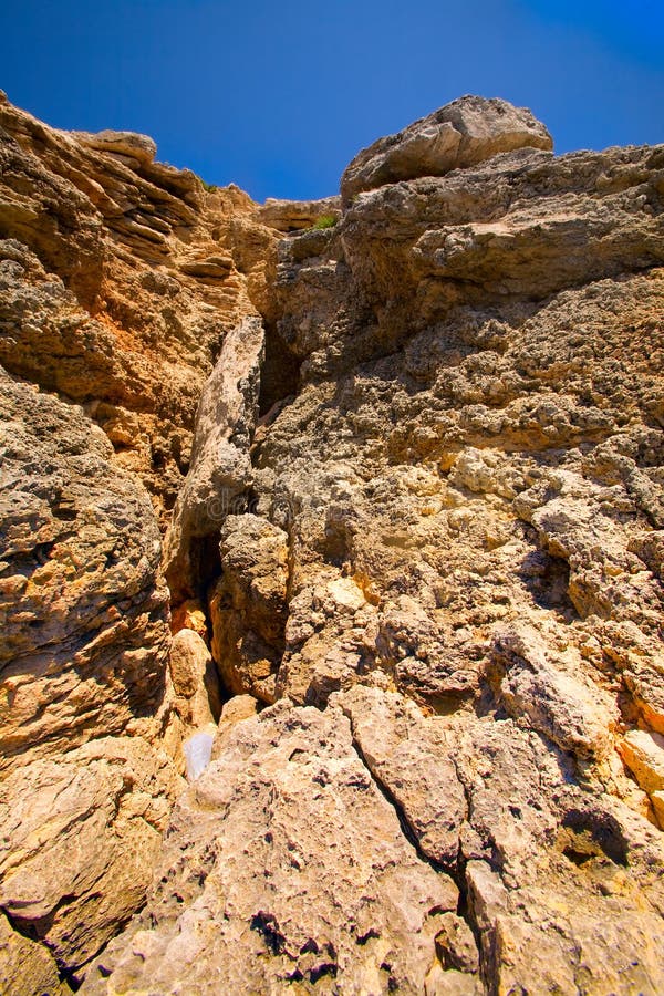 Rock Cliff stock image. Image of rock, coast, comino, malta - 5673153