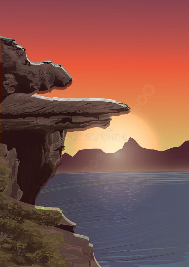 Rock Cliff. Vector Illustration Decorative Design Stock Vector ...