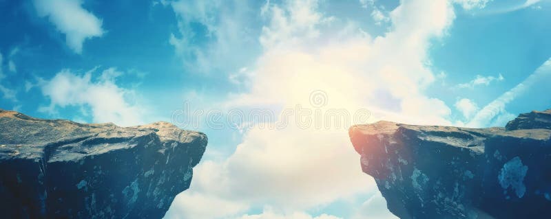Rock Cliffs with Sunlight and Blue Sky, Nature Landscape Concept Stock ...