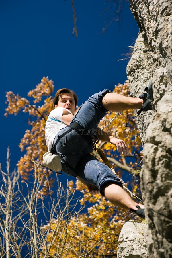 Rock climber stock photo. Image of mountain, mountaineer - 12400066