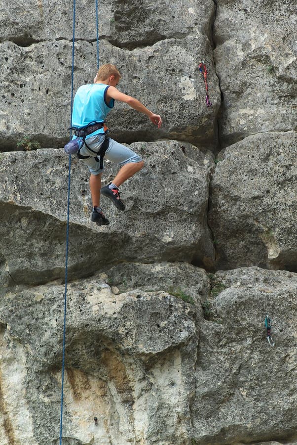 Rock climber stock image. Image of climber, muscular - 16691085