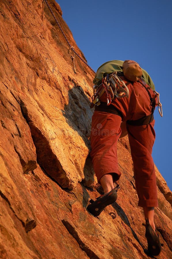 Rock Climber in Action stock image. Image of belay, movement - 516545