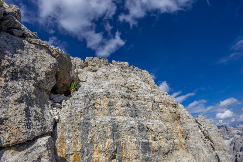 Rock Climber in the Dolomites Editorial Photography - Image of ...