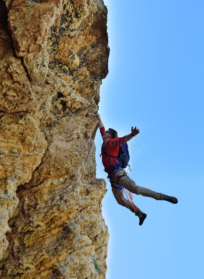 Climber fell from a cliff stock image. Image of hiking - 54808839