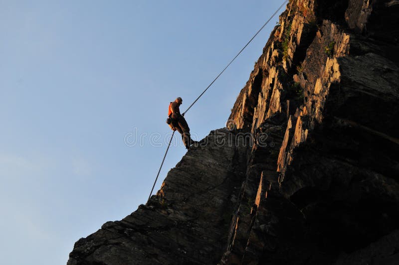 Climber Rappelling stock photo. Image of sports, rappel - 228636
