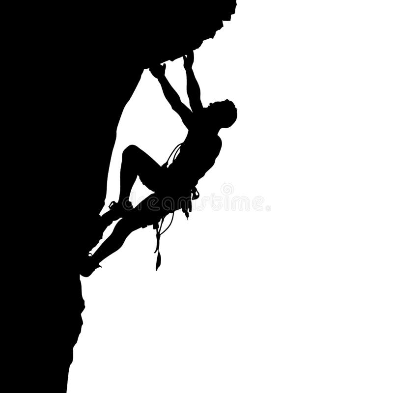 Rock climber silhouette stock illustration. Illustration of isolated ...