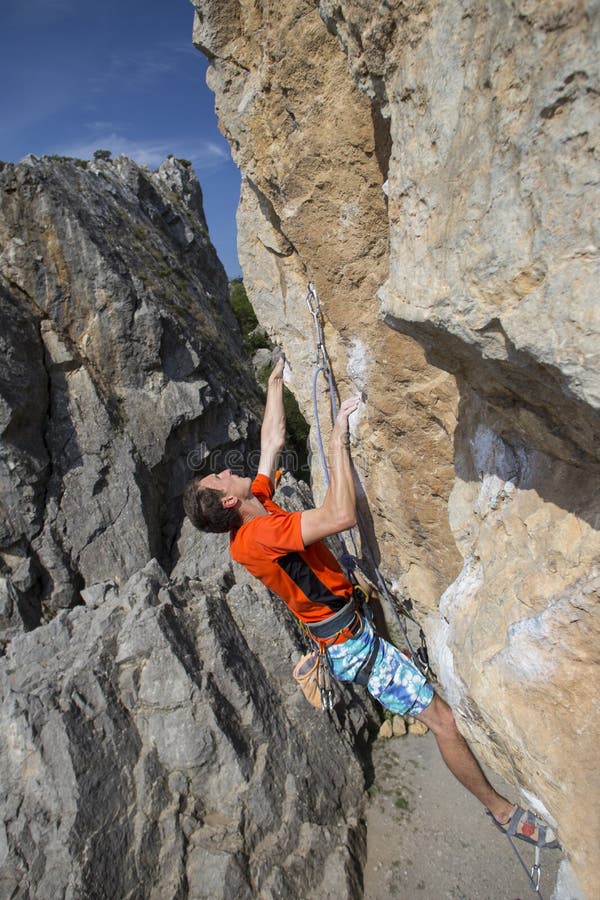 Rock climber. stock image. Image of balance, height, heroic - 77407681