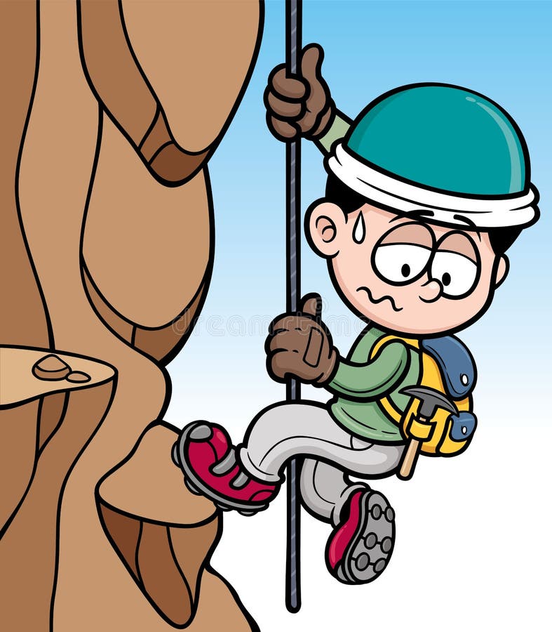 Cartoon Mountaineer Falling of a Mountain Stock Vector - Illustration ...