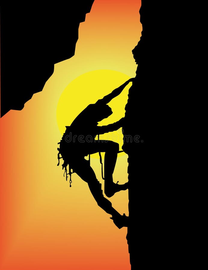 Rock climbing stock vector. Illustration of male, draw - 11117221