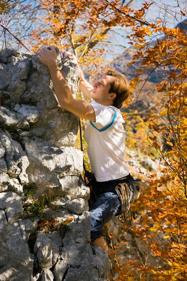 Rock Climbing stock photo. Image of autumn, sportsman - 12399246
