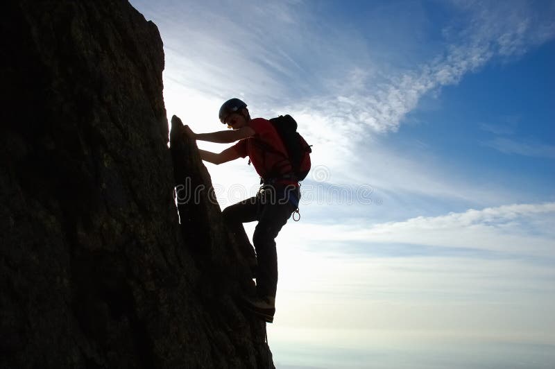 Rock-climbing stock photo. Image of mountain, backlight - 1436250