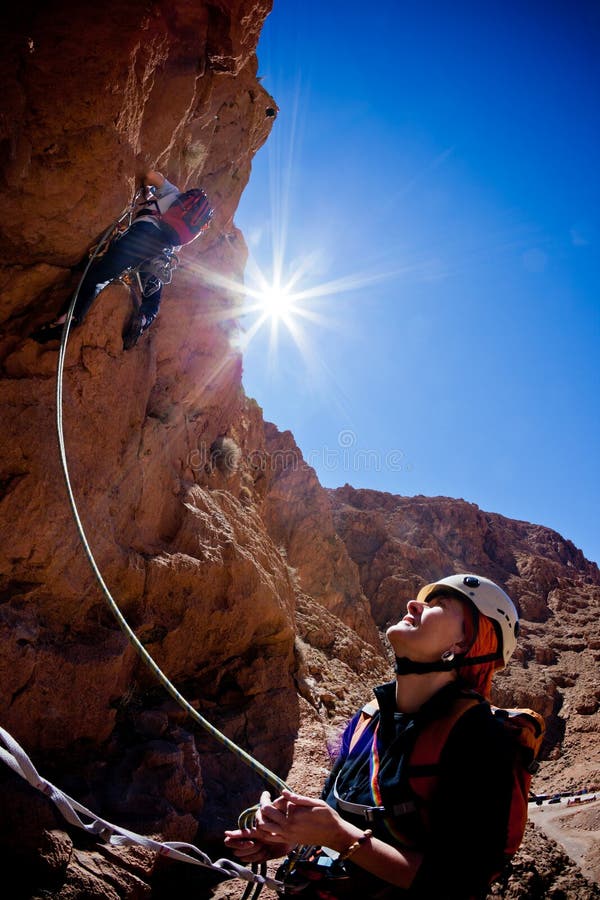 Rock-climbing stock image. Image of young, mont, challenge - 6870611
