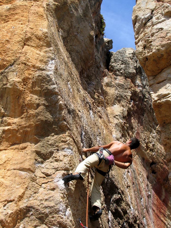 Rock climbing stock image. Image of fall, safety, vertical - 260275