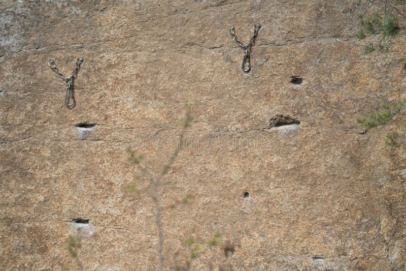 Rock Climbing Cliff in Old Granite Mine Stock Image - Image of ...