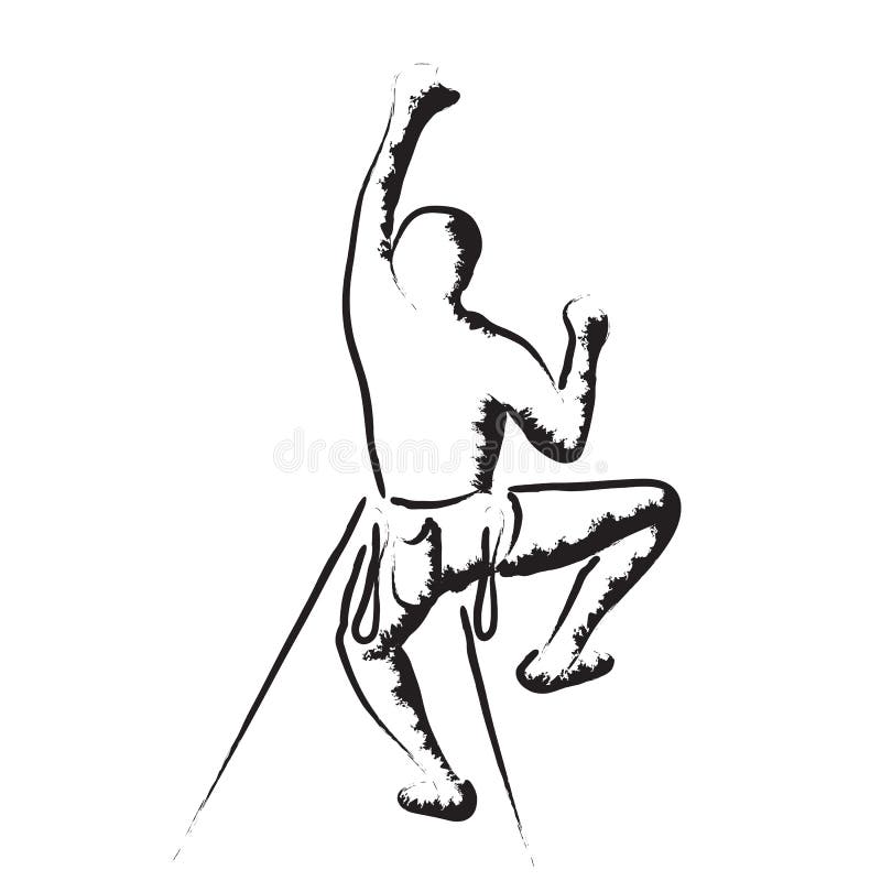 Rock Climbing Stylized Vector Illustration Stock Vector - Illustration ...