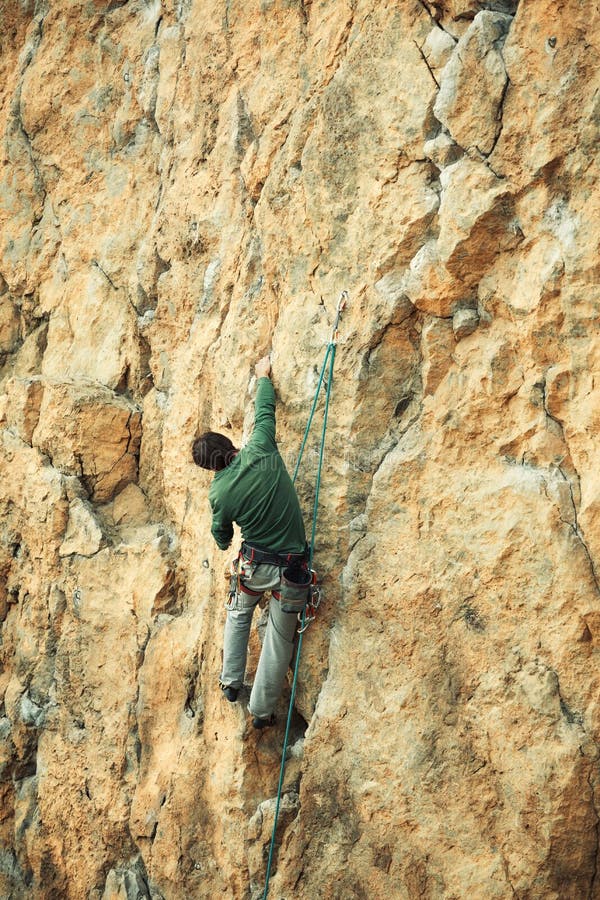 Rock climbing. stock photo. Image of pursuit, challenge - 90382490