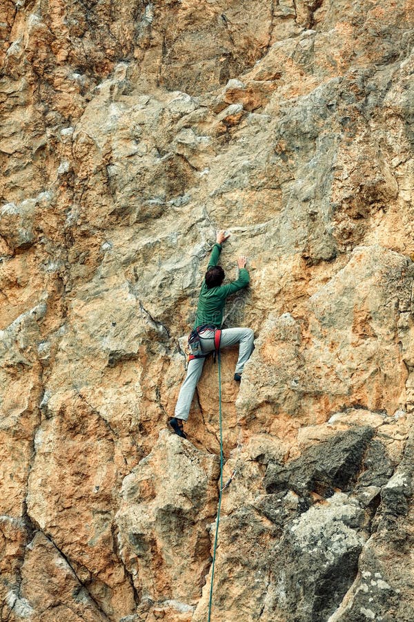 Rock climbing. stock photo. Image of effort, edge, finger - 90878058