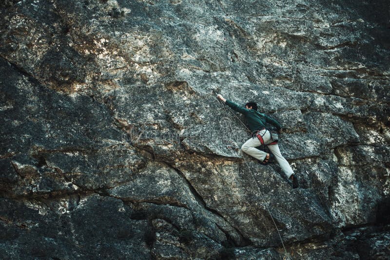 Rock climbing. stock photo. Image of achievement, climbing - 91153828