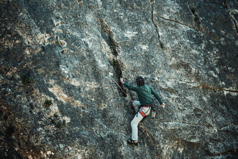 Rock climbing. stock image. Image of hand, cliff, danger - 91153889