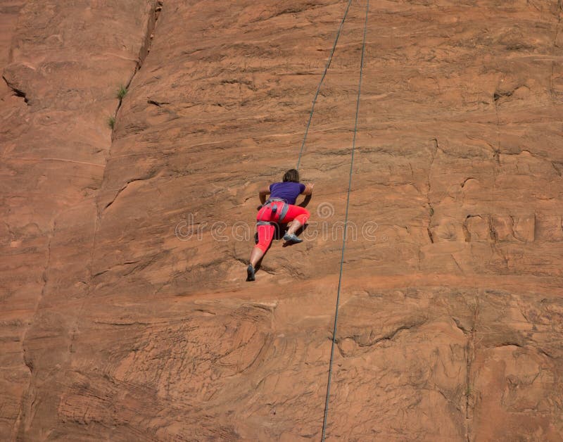 Rock-climbing in the Desert Editorial Image - Image of active ...