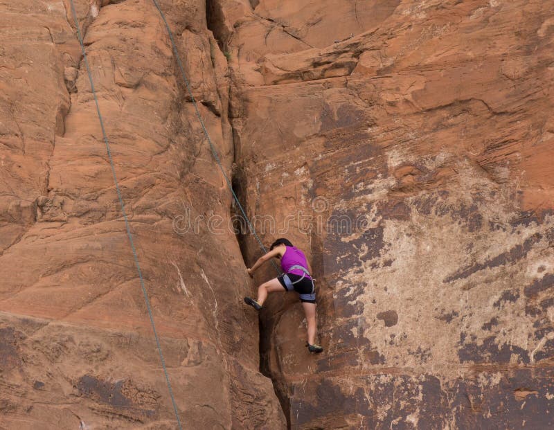 Rock-climbing in the Desert Editorial Image - Image of recreation ...