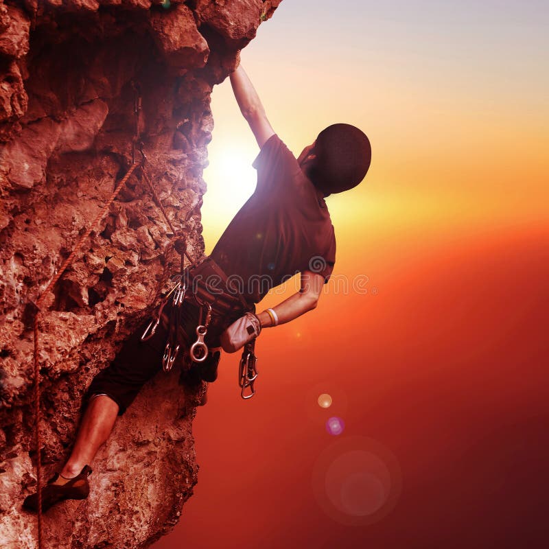 Rock climbing stock photo. Image of risk, alone, mountaineer - 31984268