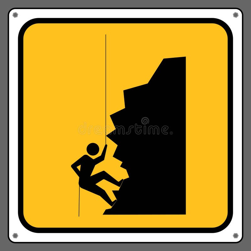Rock Climbing Training Site. Please Be Careful of the Rubble Above.sign ...