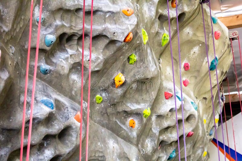 Rock Climbing wall stock photo. Image of equipment, leisure - 174160820