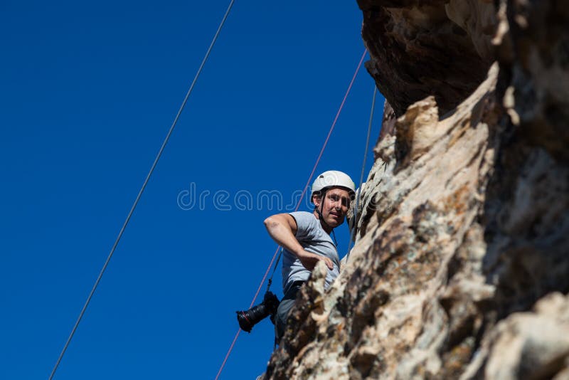 Rock climbing stock image. Image of cliff, happy, fitness - 47869875